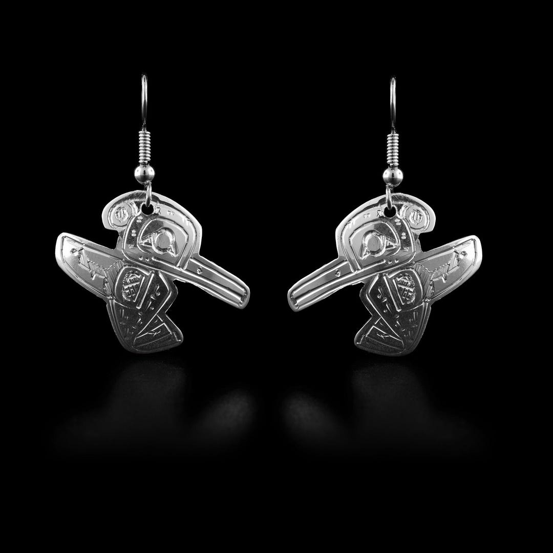 Canadian First Nations, Hand Carved Sterling Silver Cutout Hummingbird ...