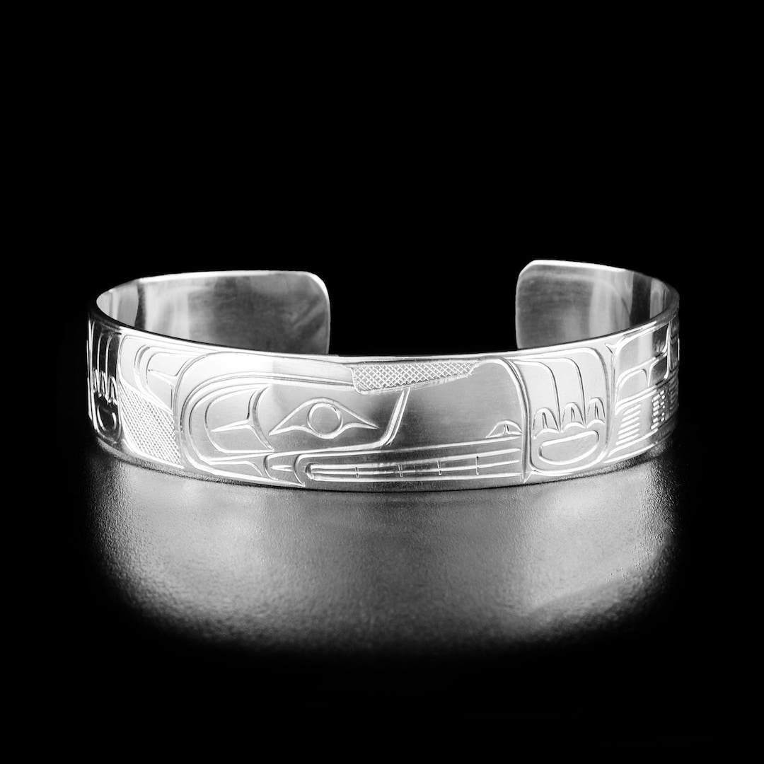 Northwest Coast First Nations, Hand Carved Sterling Silver 1/2 Wolf ...