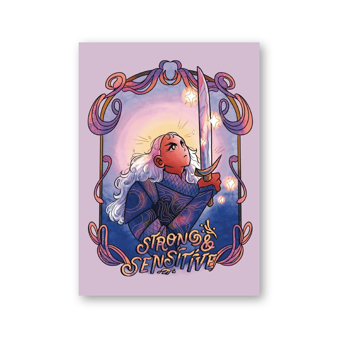 Strong and Sensitive Knight Print - Cute Pastel Knight Mini Print - Etsy