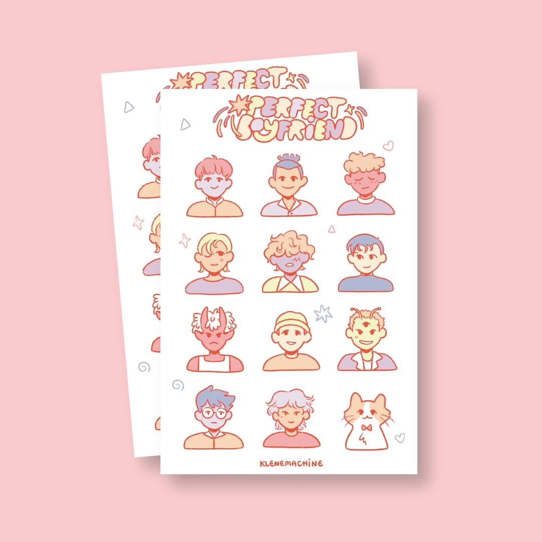 Perfect Boyfriends Sticker Sheet Cute Boy Husband Romance Original ...