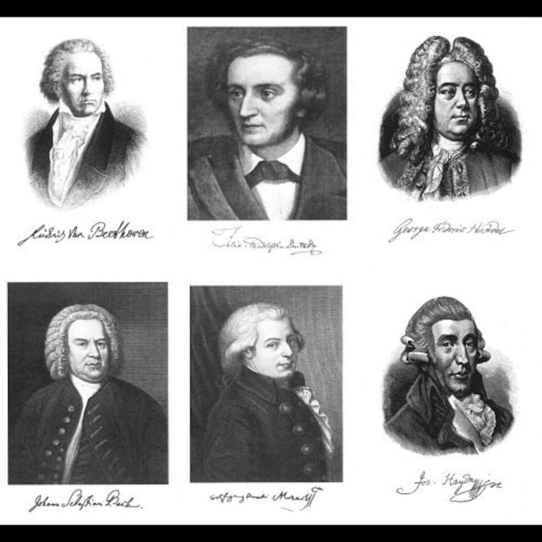 Classical Composer Greetings Cards - Pack of 6 - Etsy