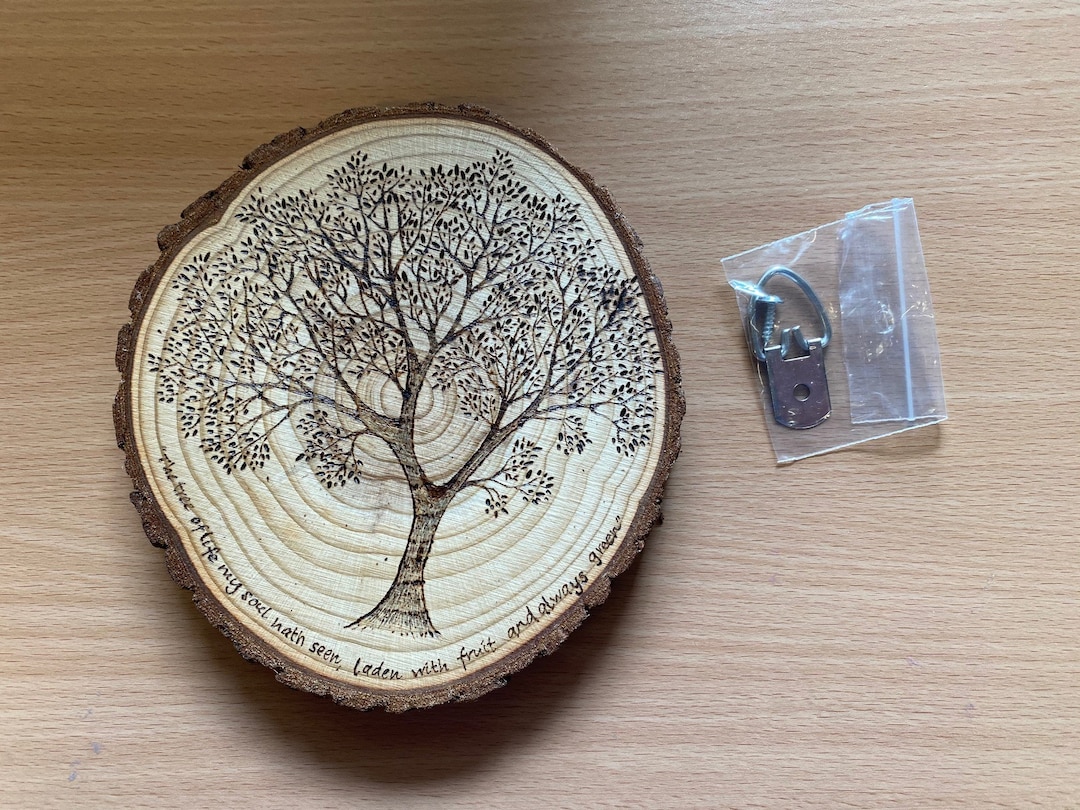 The Tree of Life Round Wooden Pyrography Wall Hanging - Etsy