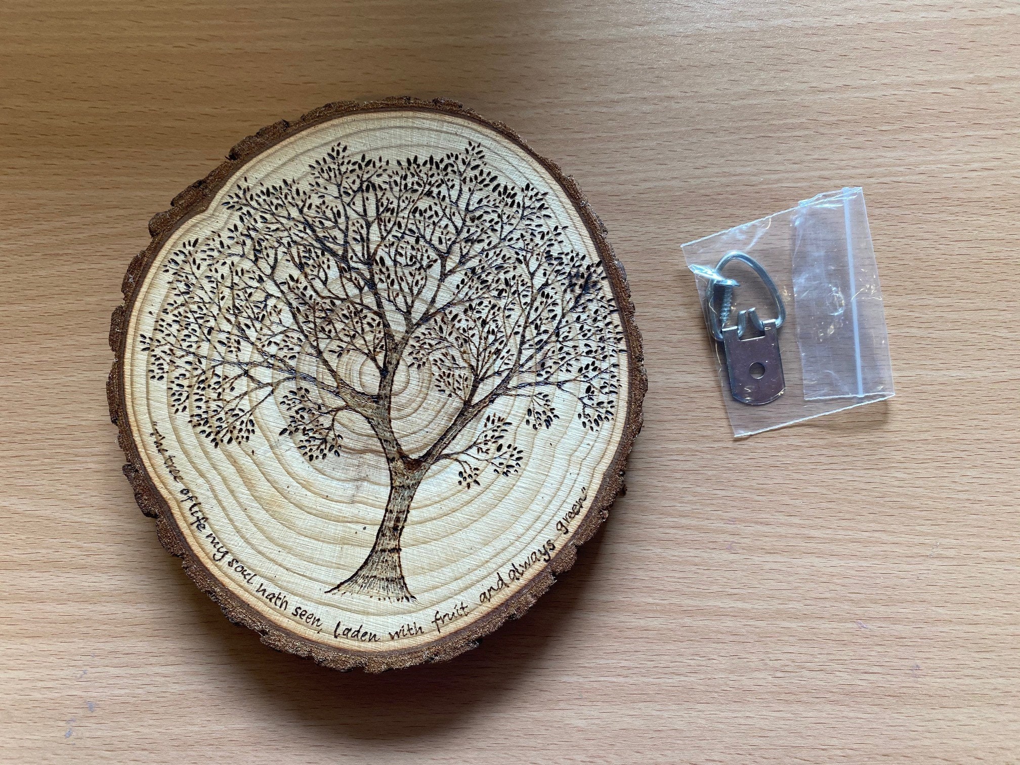 The Tree of Life Round Wooden Pyrography Wall Hanging - Etsy