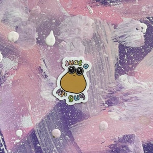 Pou Just a Lil' Guy Vinyl Sticker Waterproof Sticker Laptop and ...