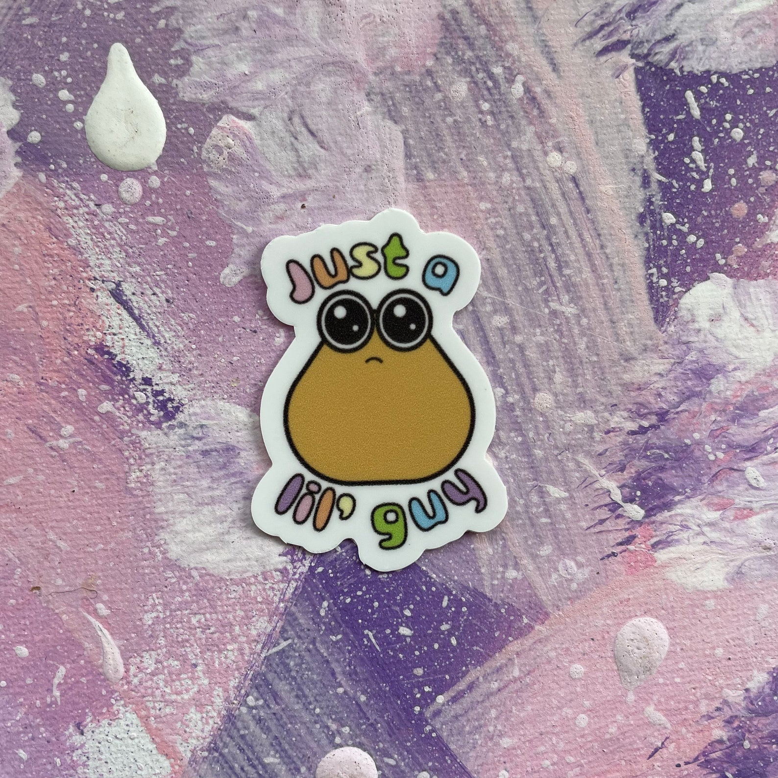 Pou Just a Lil' Guy Vinyl Sticker Waterproof Sticker Laptop and Woterbottle 2010s Phone Game ...