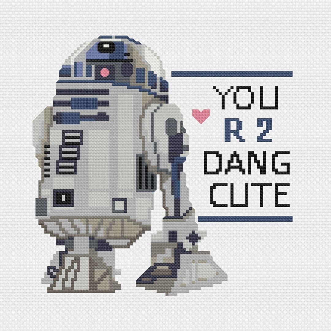 You R2 Dang Cute - R2D2 Fan Art Cross Stitch Pattern - Etsy