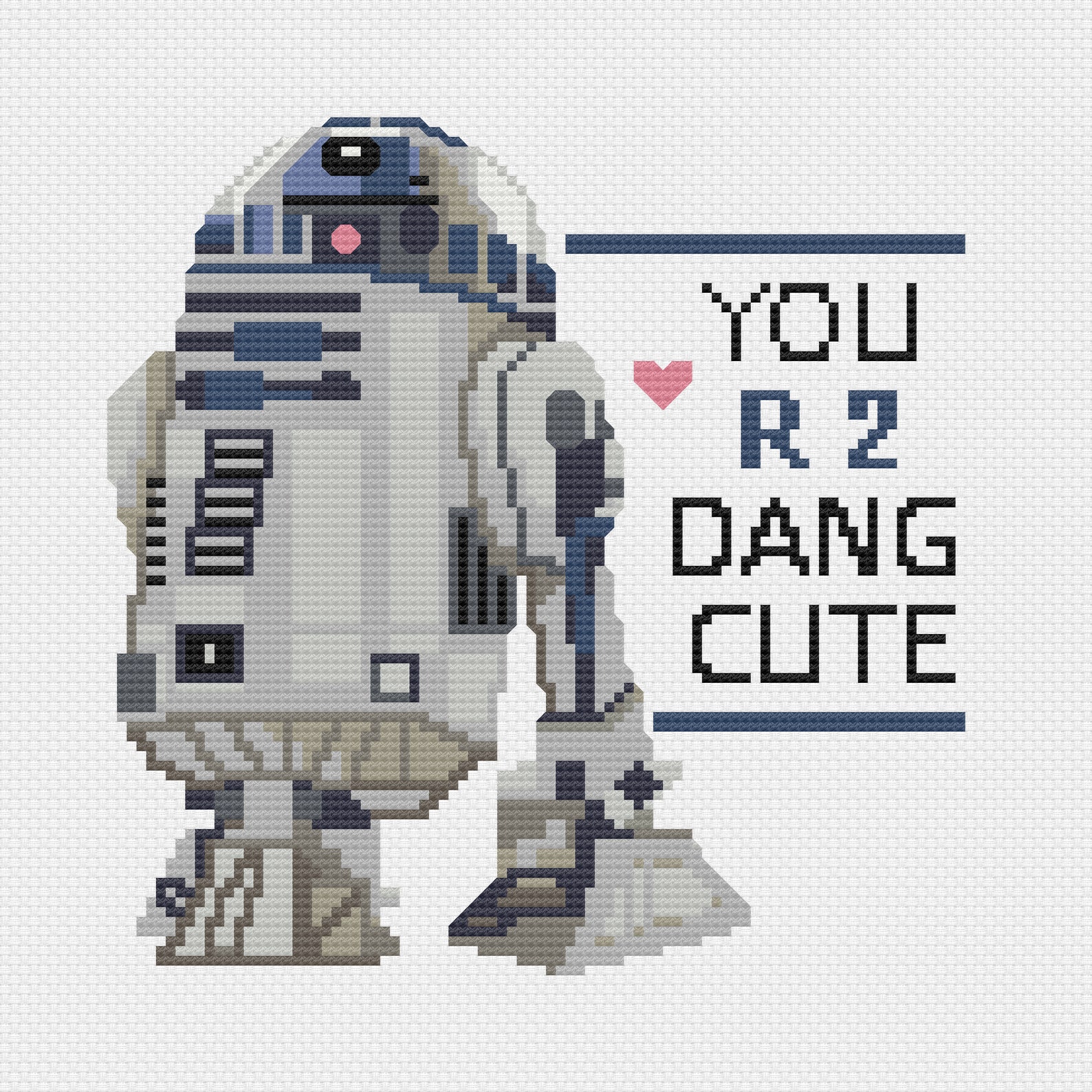 You R2 Dang Cute - R2D2 Fan Art Cross Stitch Pattern - Etsy