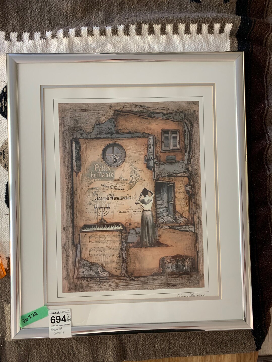 Armin Birkel Signed Lithograph: "komposition" Foil Embossed Collagraph ...