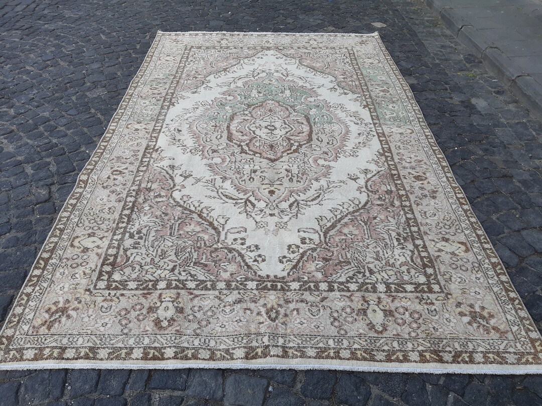 6 X 98 Classic Vintage Muted 60s Carpet / 6 X 98 Rug / Oversize Turkish ...