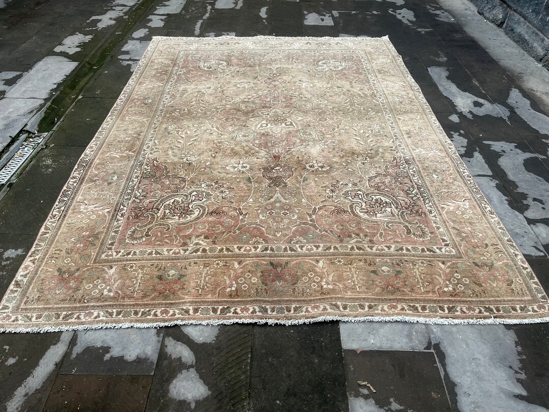67 X 94 Classic Vintage Pale Color 60s Carpet / 67 X 94 Rug / Oversize ...