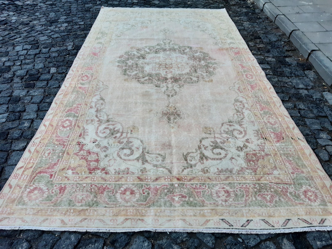 6 X 11 Classic Vintage Muted 60s Carpet / 6 X 11 Rug / Oversize Turkish ...