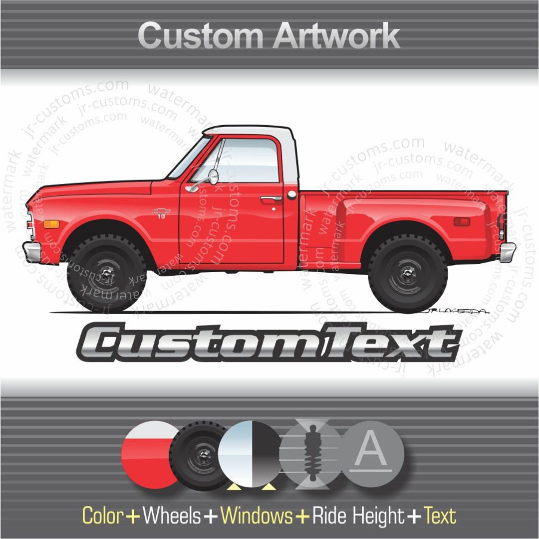 Custom 1967 67 1968 68 Chevrolet Chevy C10 K C-10 4x4 Stepside Pickup ...