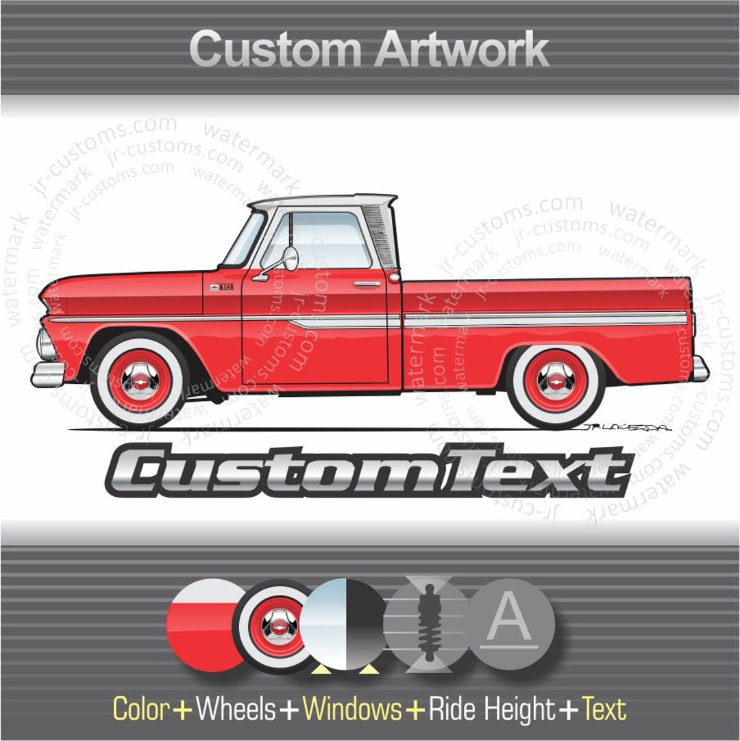 Custom 1965 65 Chevy Fleetside Chevrolet C10 C-10 Short K10 Bed Pickup ...