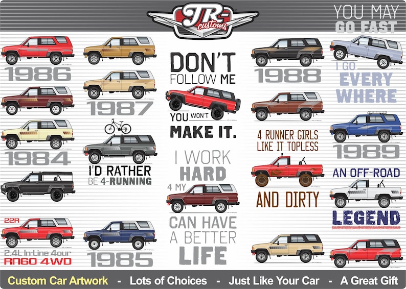 Custom 1984 1985 1986 1987 1988 1989 84 85 86 87-89 4wd Toyota Hilux ...