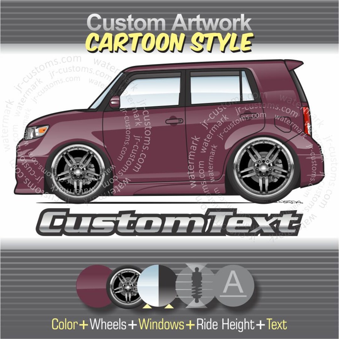 Custom Cartoon Scion Xb E150 2008 2009 2010 2011 2012 2013 2014 2015 ...