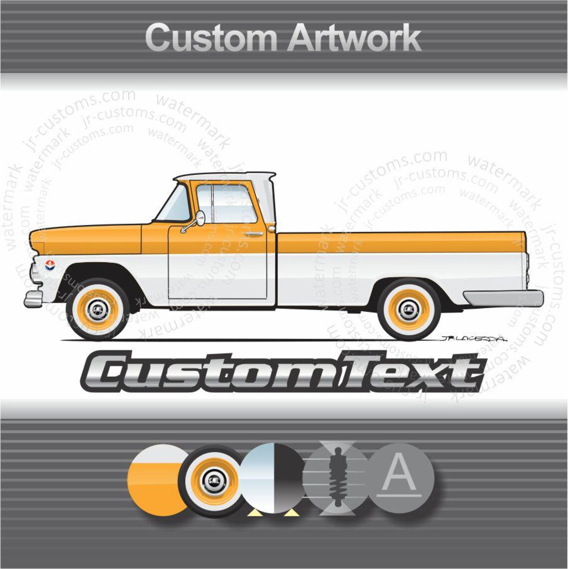 Custom 1960 1961 60 61 GMC Pickup Truck Wideside Fenderside 1000 1500 ...