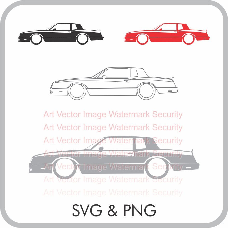 1983 1984 1985 86 87 1988 Chevy Chevrolet Monte Carlo SS Svg Vector ...