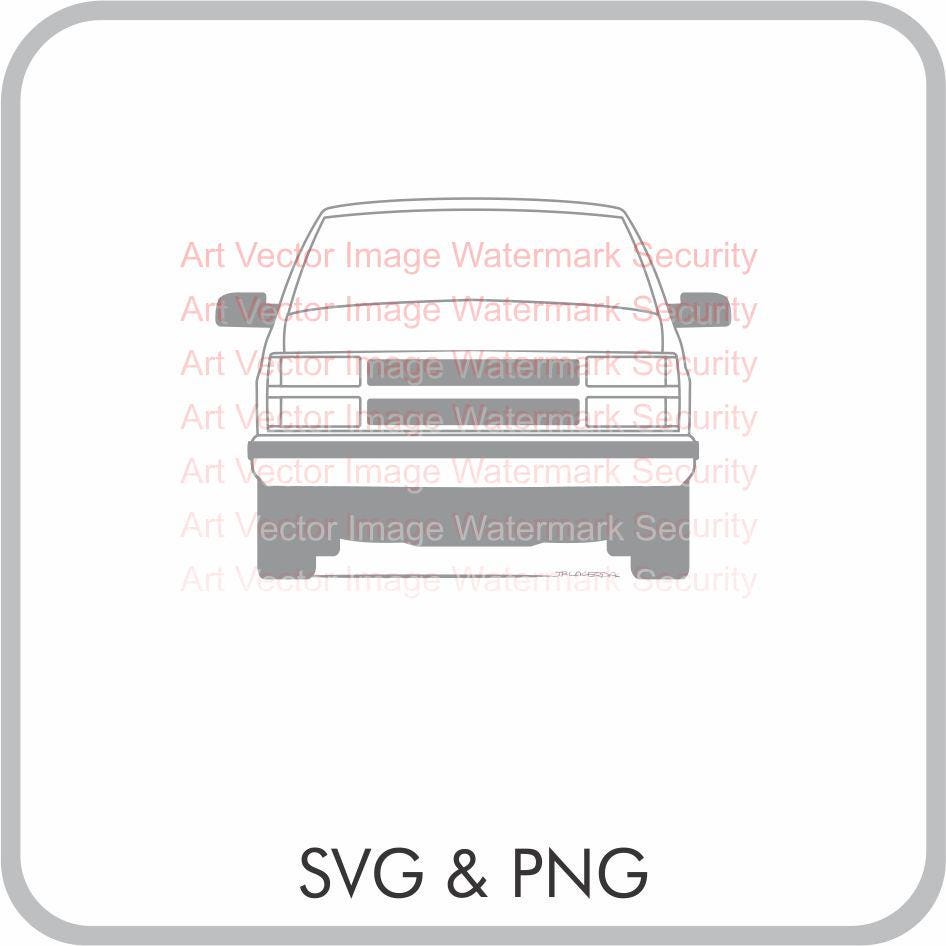 1988-98 Chevy Chevrolet OBS Silverado 1500 Pickup Truck Front View Svg ...