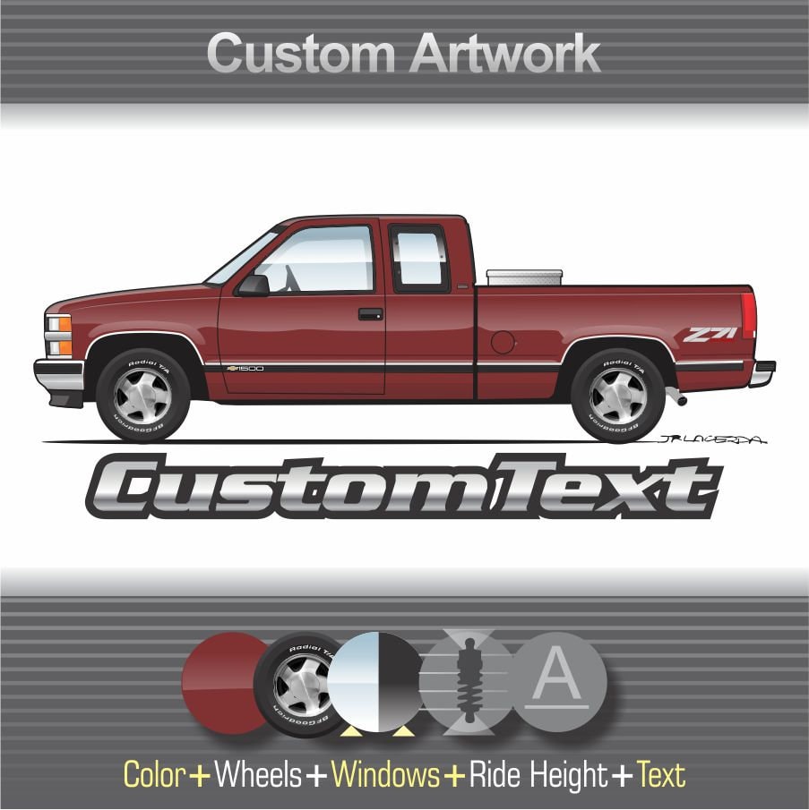 Custom 1994 1995 1996 1997 1998 94 95 96 97 98 Chevy Silverado Z71 1500 ...