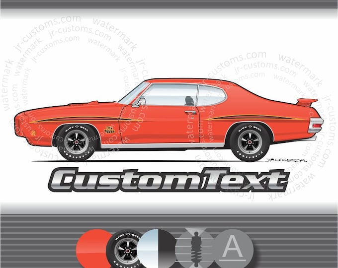 1969 Pontiac GTO Judge blueprint Drawing Unframed Color Poster Print - Etsy