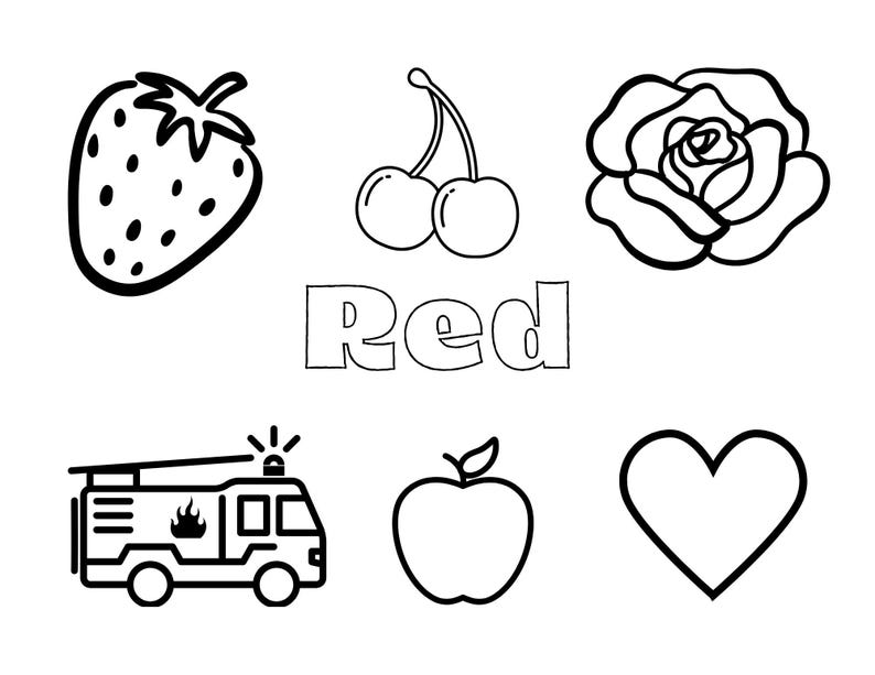 Color Recognition Coloring Pages – Red, Orange, Yellow, Green, Blue ...