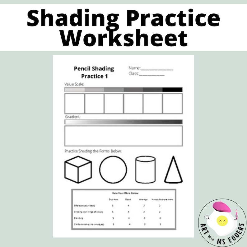 Pencil Shading Practice: Value Scale, Gradient, and Shading Forms - Etsy
