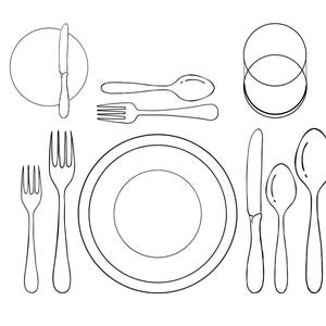 Table Setting Coloring Sheet - Etsy