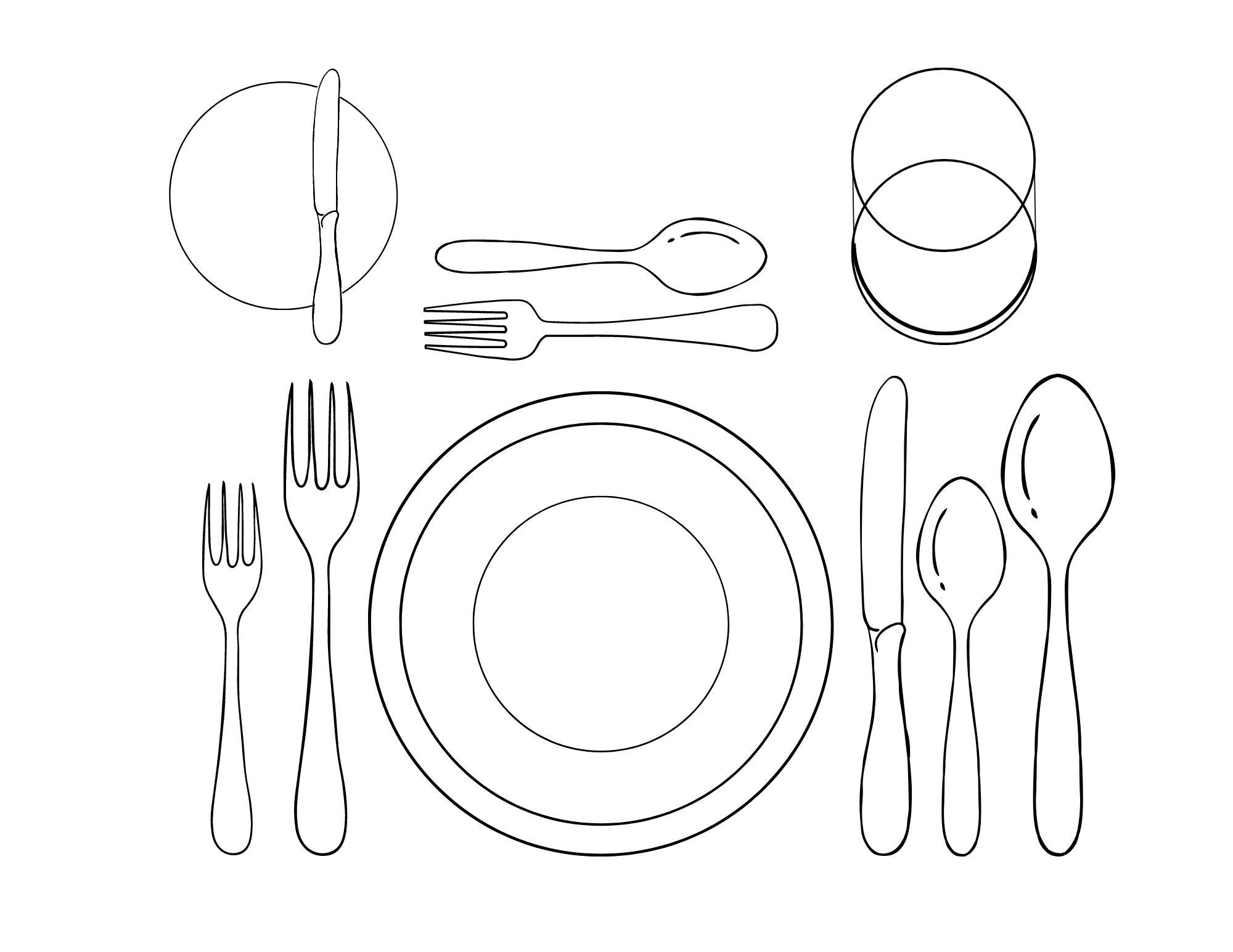 Table Setting Coloring Sheet - Etsy