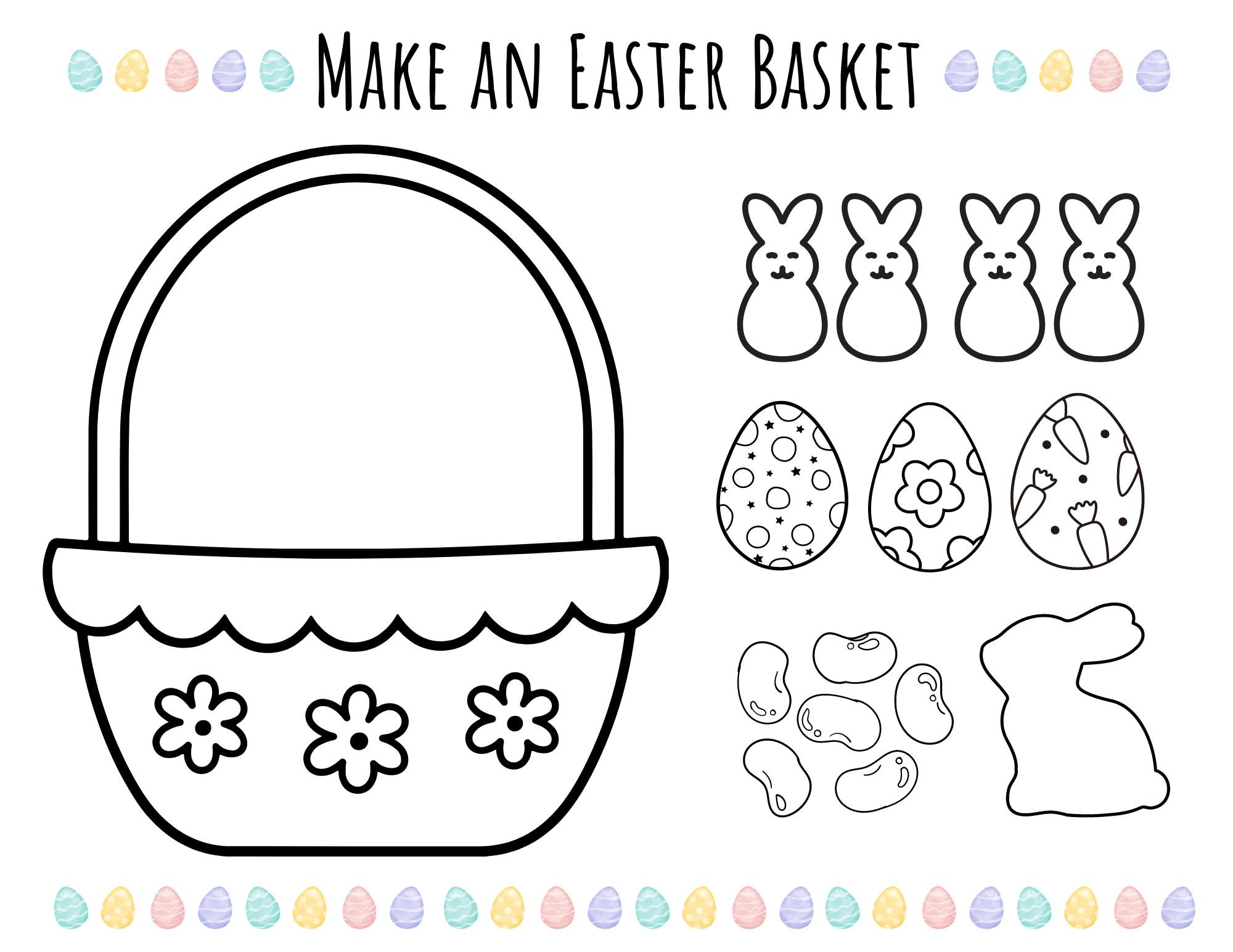 Easter Craft for Kids: Make an Easter Basket Printable - Etsy