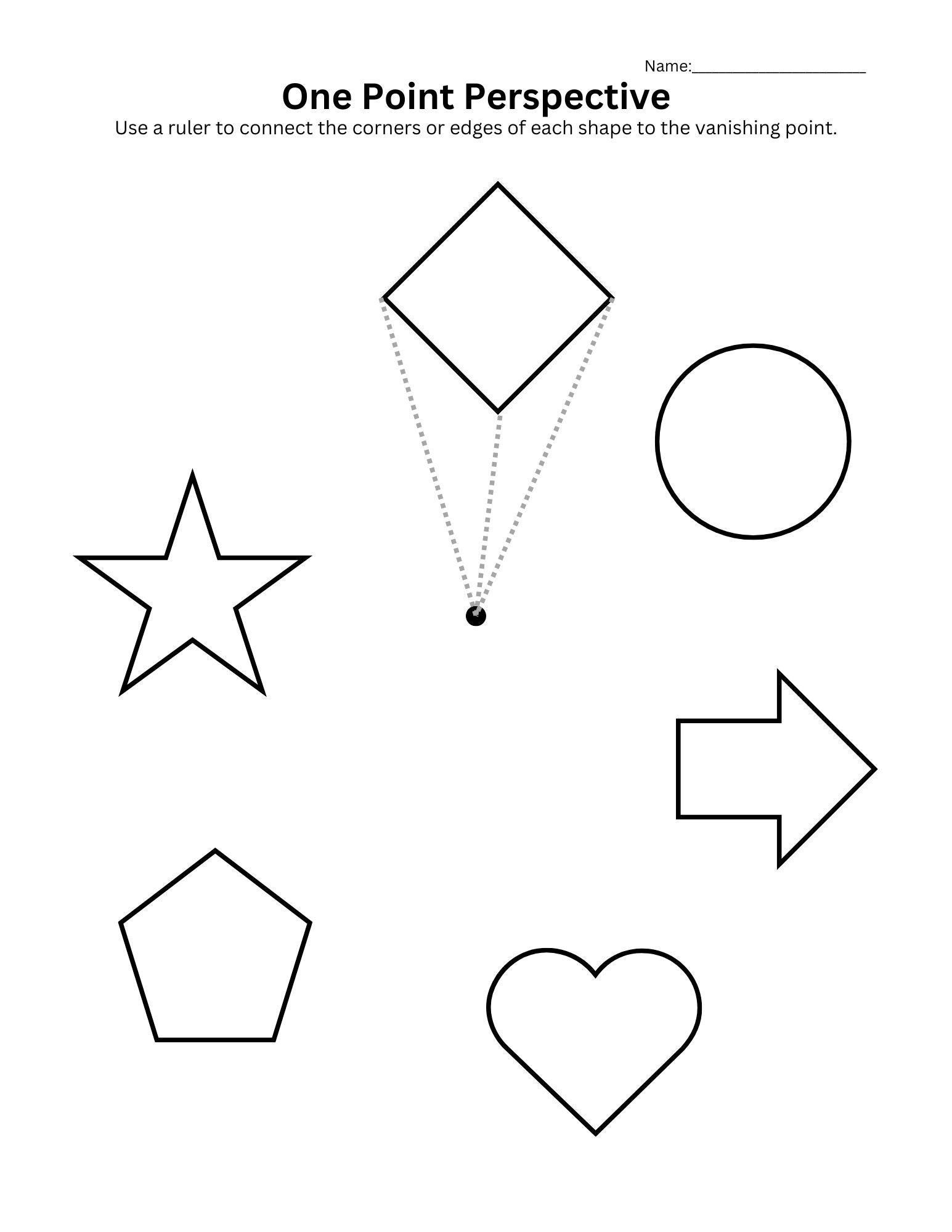 One Point Perspective Drawing Exercises: Learn How to Draw - Etsy