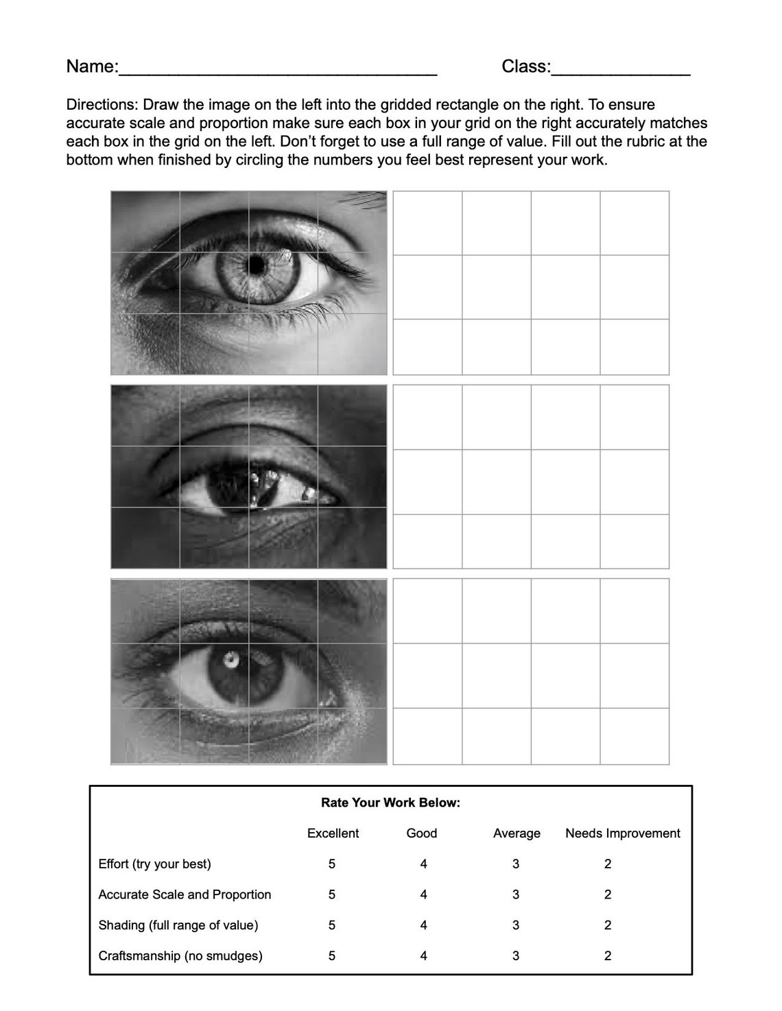 How to Draw Facial Features Using the Grid Method: Art Teacher Resource ...