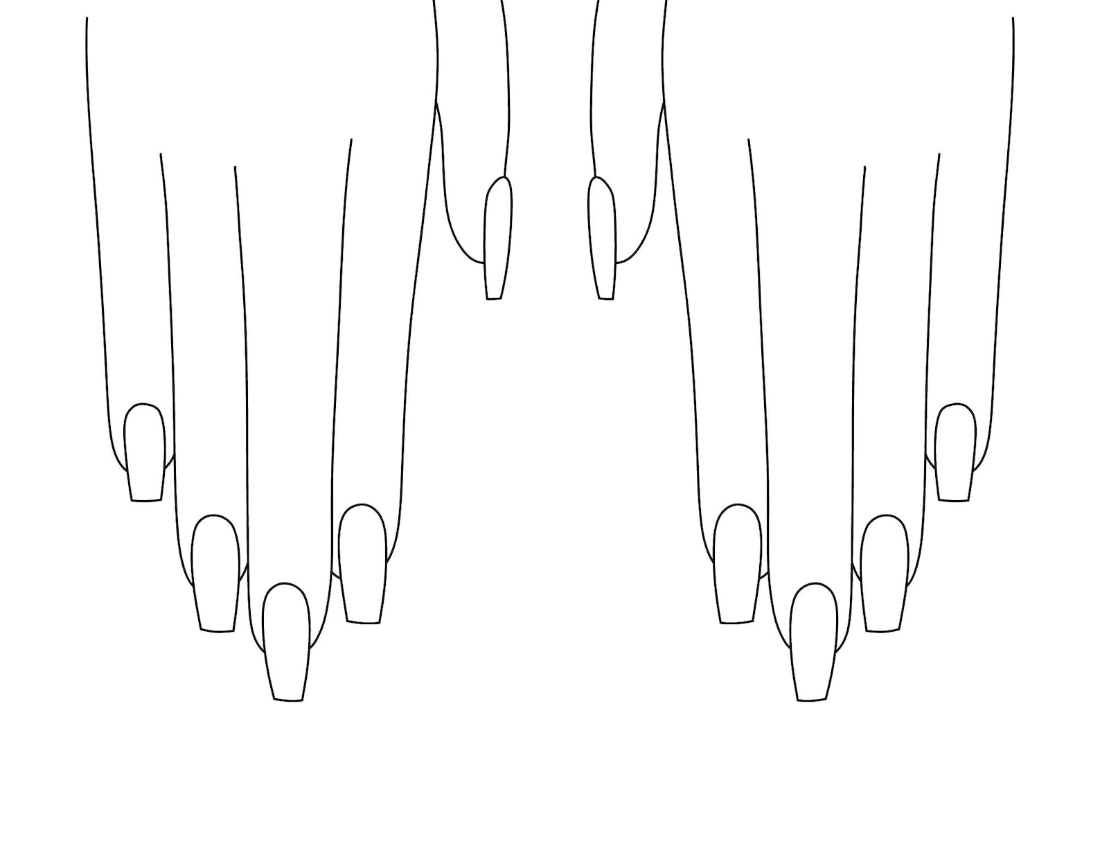 Nail Art Practice: Manicure Printable Coloring for Kids - Etsy