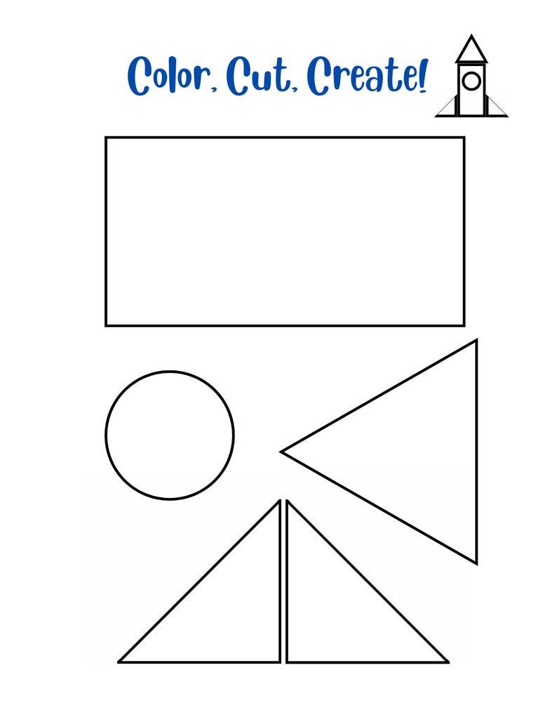 Rocket Ship Shapes Craft: Printable Craft for Preschool - Etsy