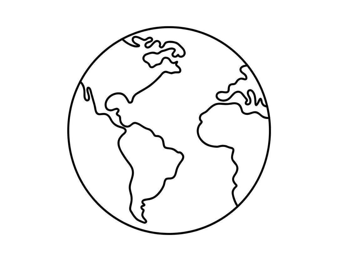 Earth: Comes in 4 Sizes and 2 Variations, Earth Template, Earth Stencil ...