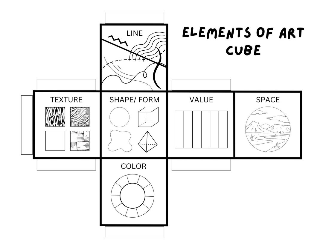 Elements of Art Cube Template: US and UK Versions - Etsy