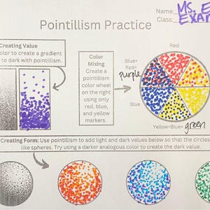 Pointillism Technique Practice - Etsy