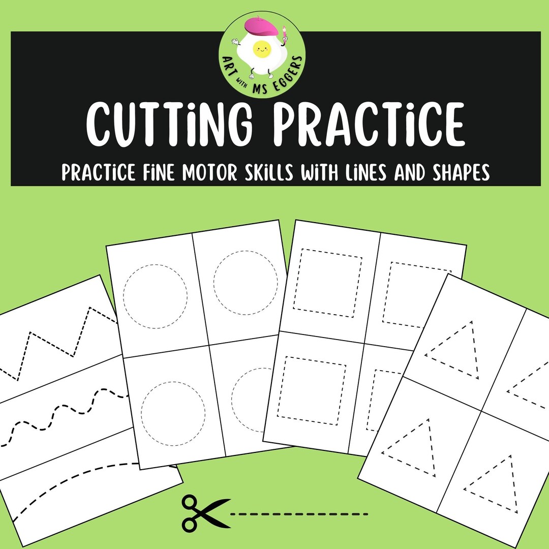 Cutting Practice, Scissor Practice, Tracing Practice, Scissor Skills - Etsy