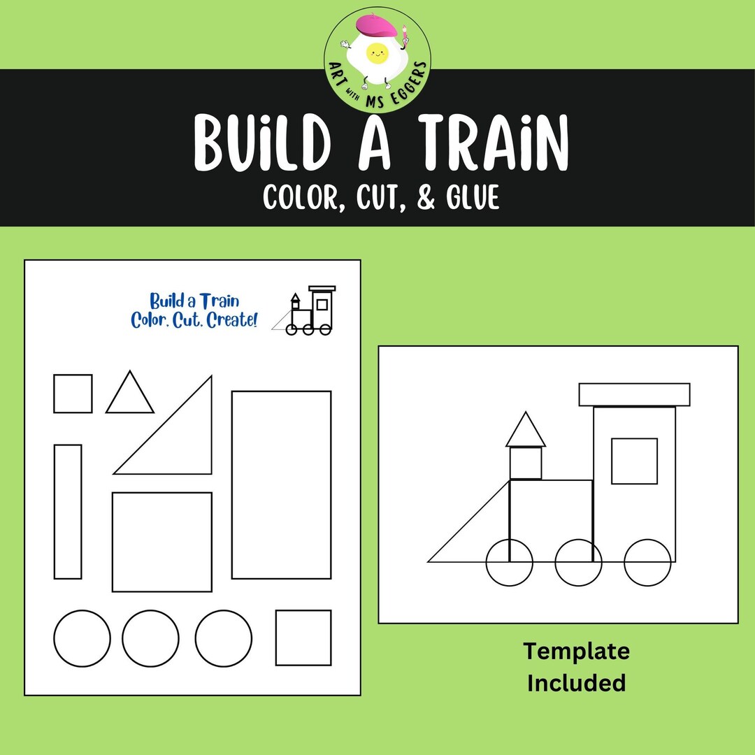 Train Craft, Learning Shapes, Preschool Craft - Etsy