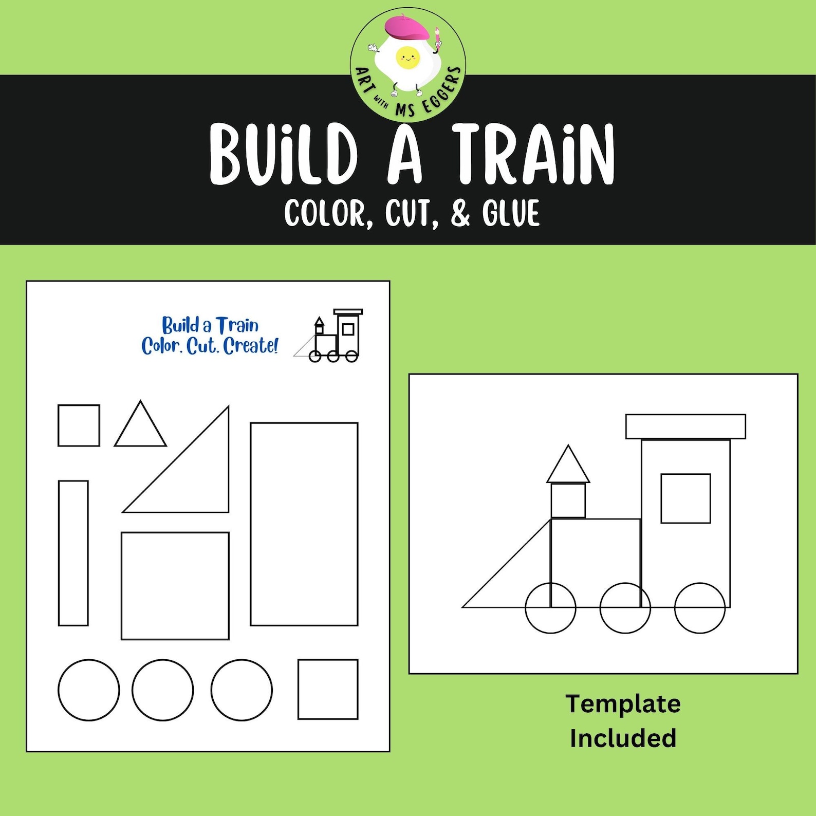 Train Craft, Learning Shapes, Preschool Craft - Etsy