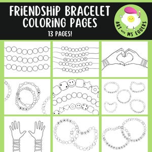 Friendship Bracelet Coloring Pages - Etsy