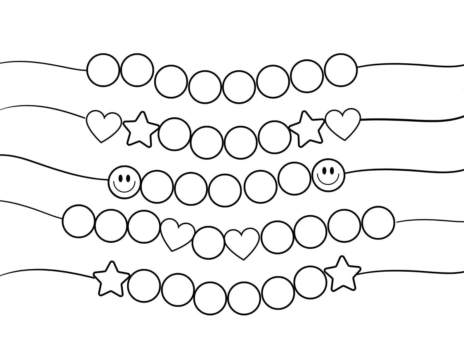Friendship Bracelet Coloring Pages - Etsy