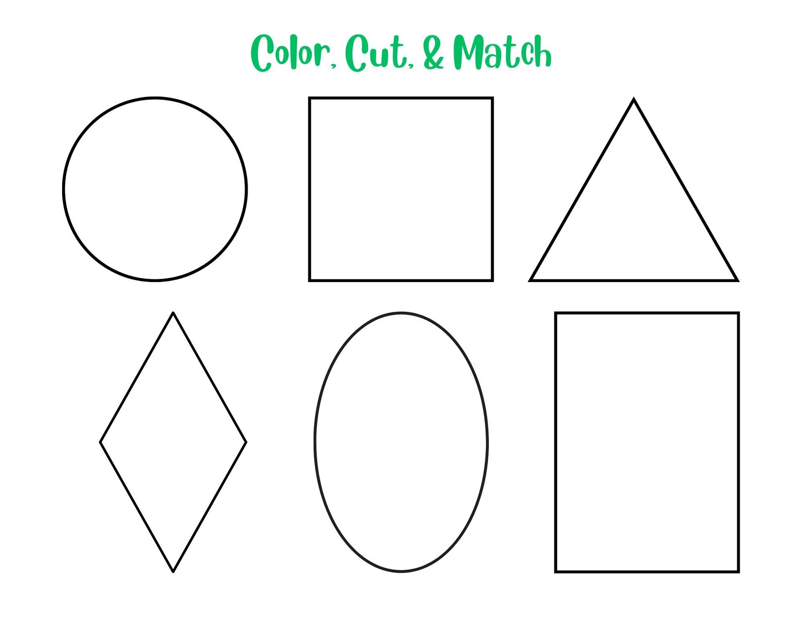 Shapes Craft: Color, Cut, & Match the Shapes - Etsy