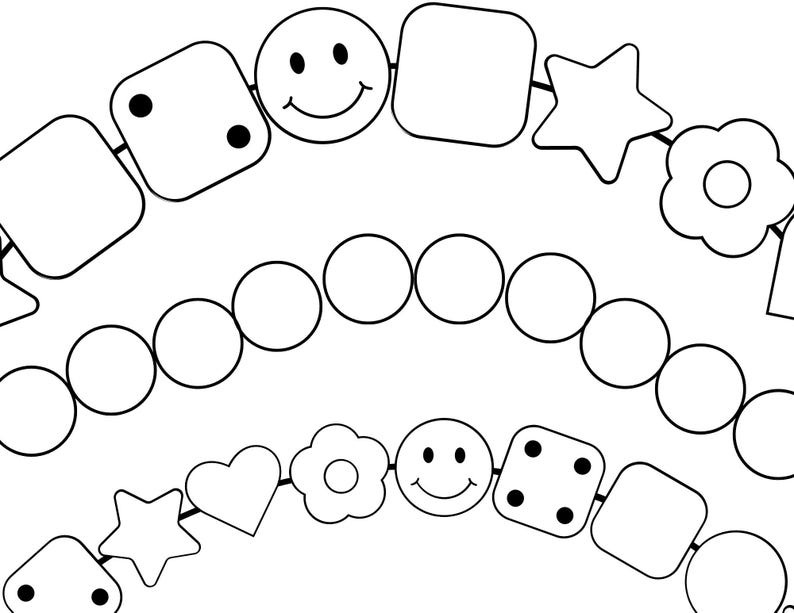 Friendship Bracelet Coloring Pages - Etsy