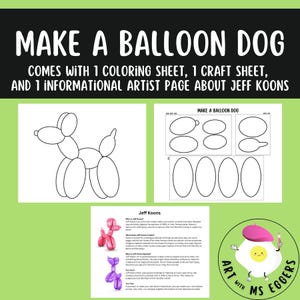 Balloon Dog Craft: Coloring and Craft Activity for Kids - Etsy