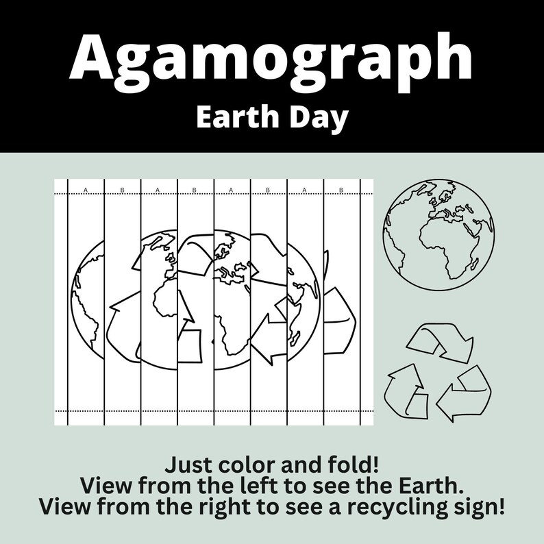 Earth Day Agamograph: Earth Day Craft for Kids - Etsy