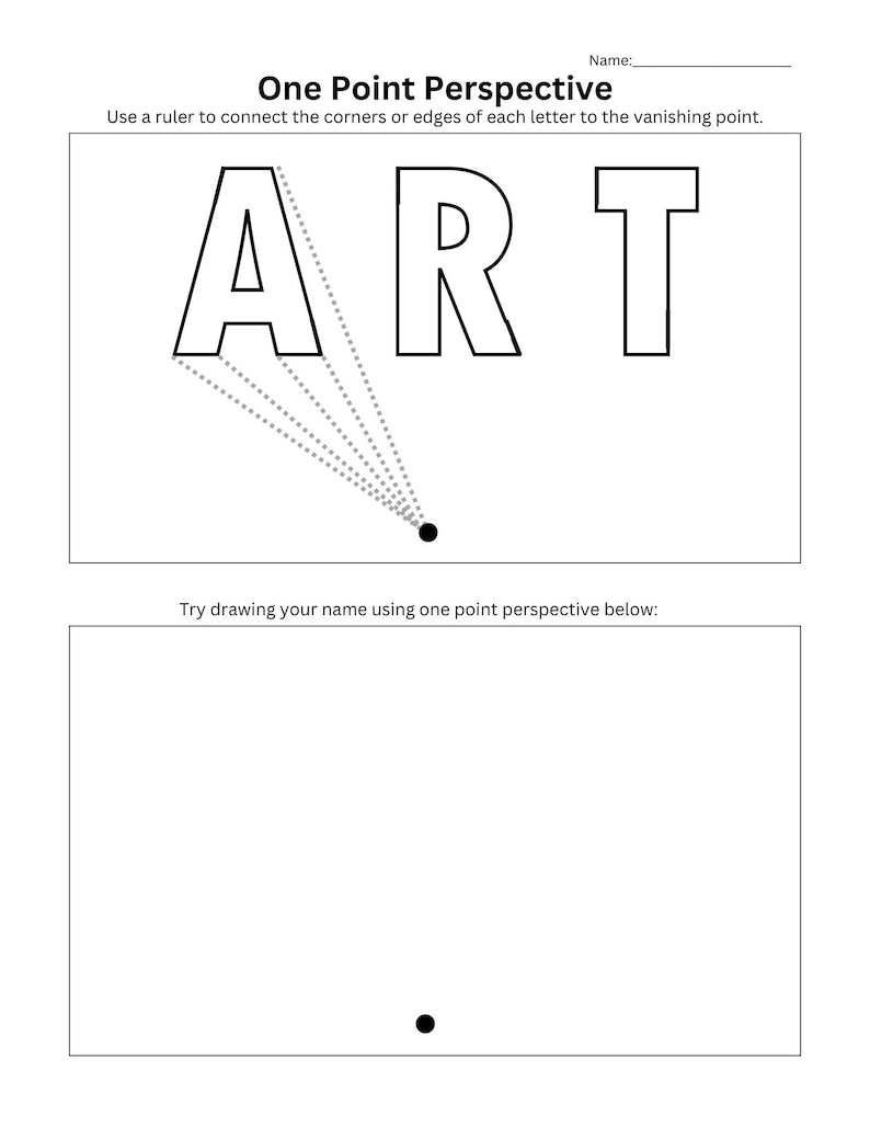 One Point Perspective Drawing Exercises: Learn How to Draw - Etsy