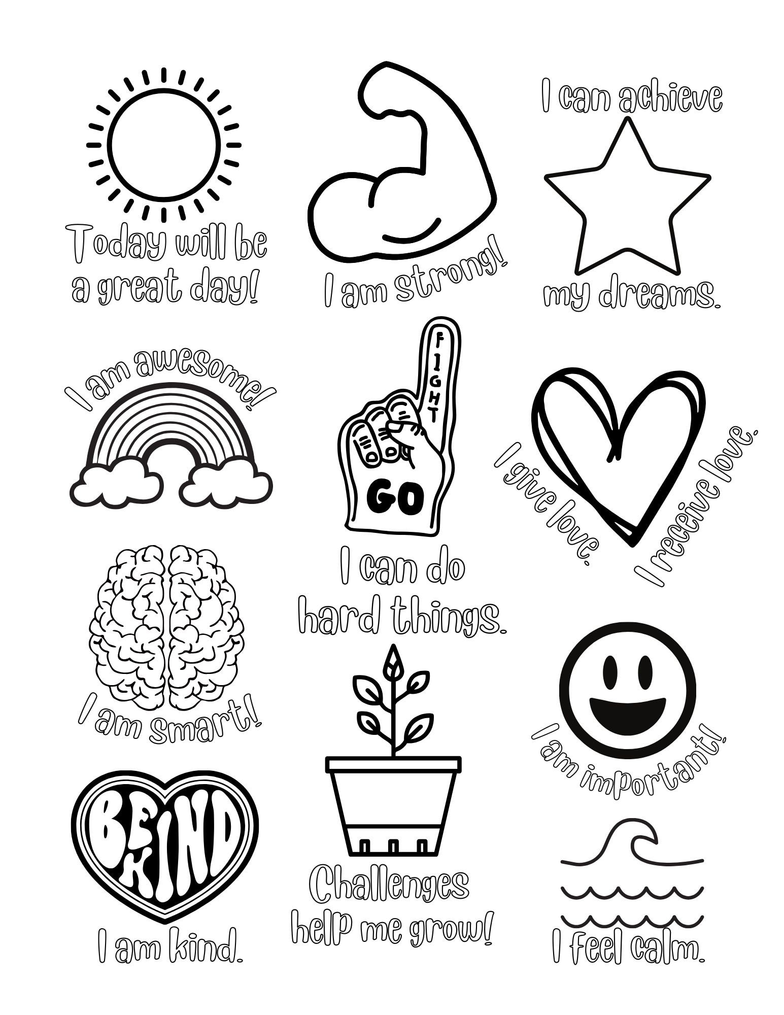 Affirmation Coloring Page: Mental Health for Kids - Etsy