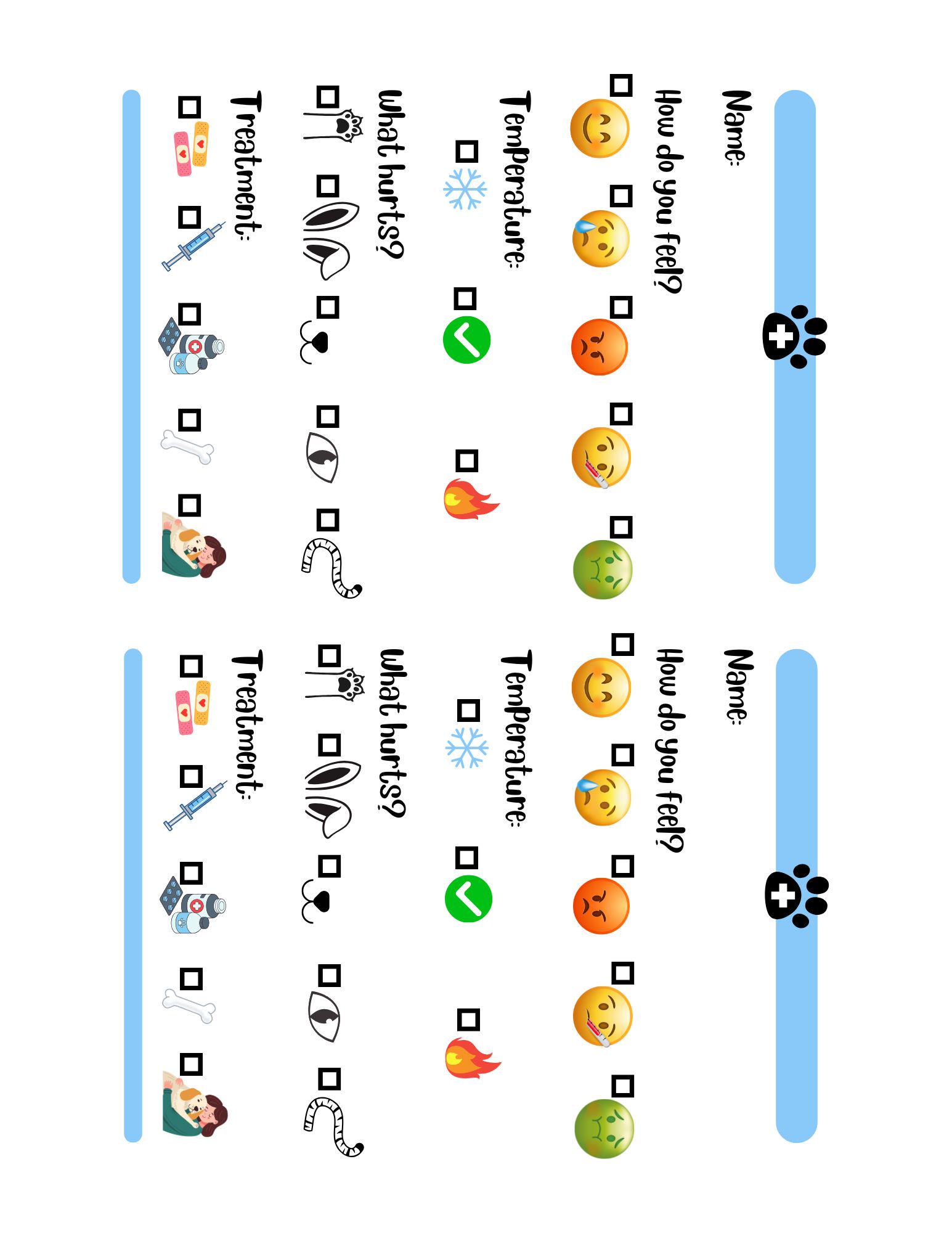 Play Pretend Vet Clinic Check up Form: Stuffed Animal Check Up - Etsy