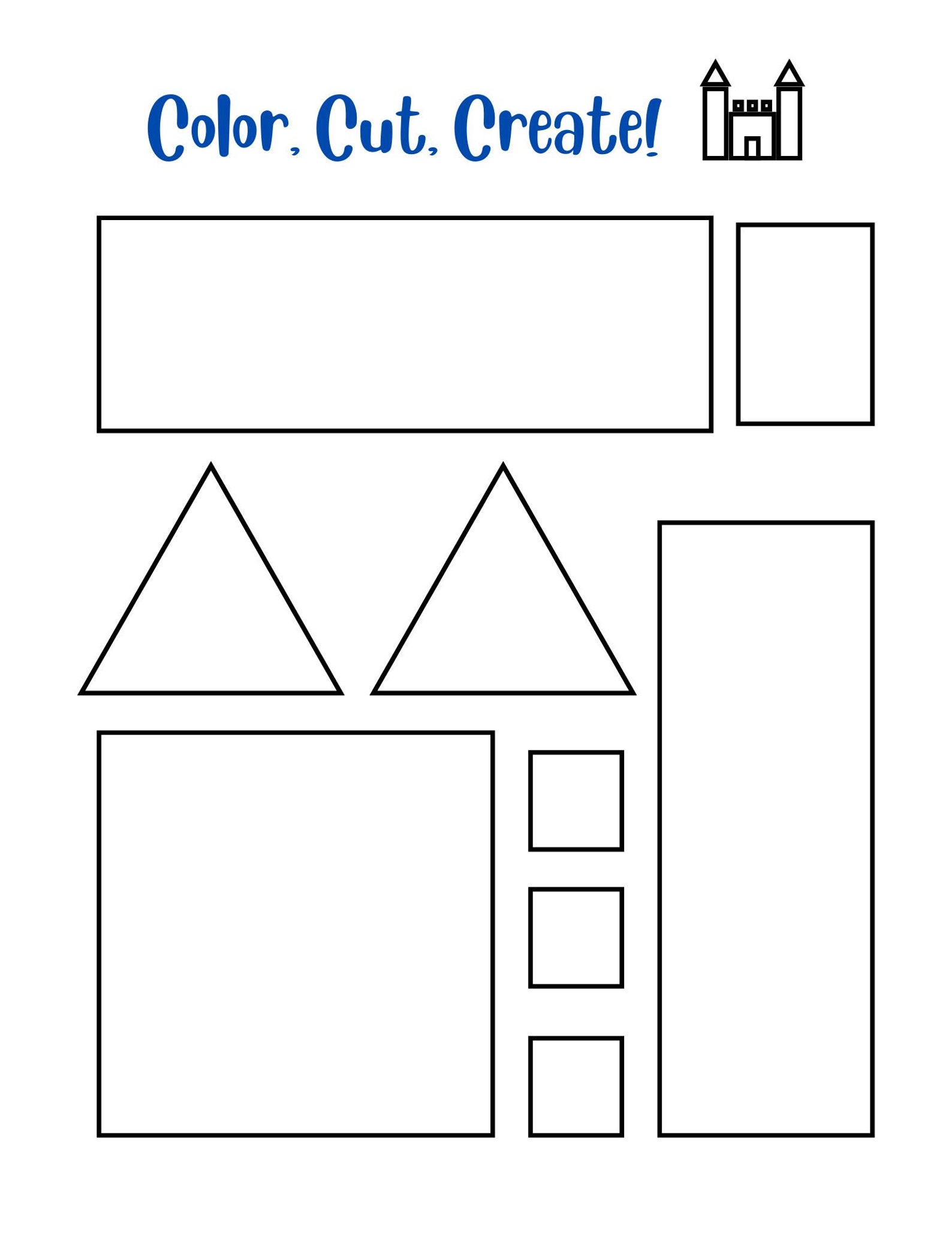 Castle Shape Craft: Printable Preschool Craft - Etsy