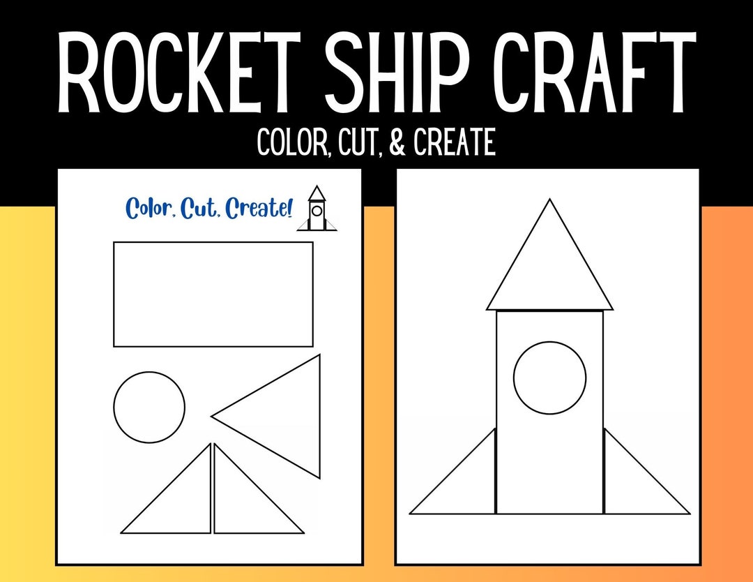 Rocket Ship Shapes Craft: Printable Craft for Preschool - Etsy